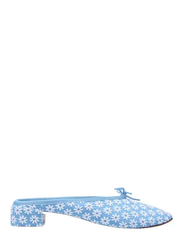 Repetto Camille Floral-print Bow Detail Mules - Blue