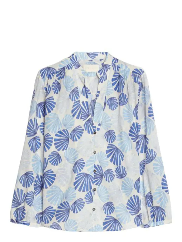 IBLUES Printed Cotton Muslin Relaxed-fit Shirt - Ice