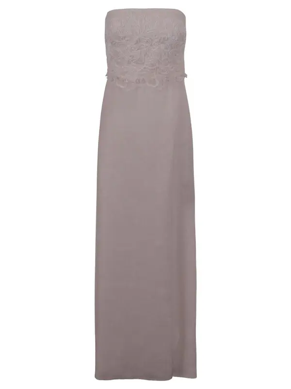 Ermanno Scervino Strapless Lace Panel Dress - Gray