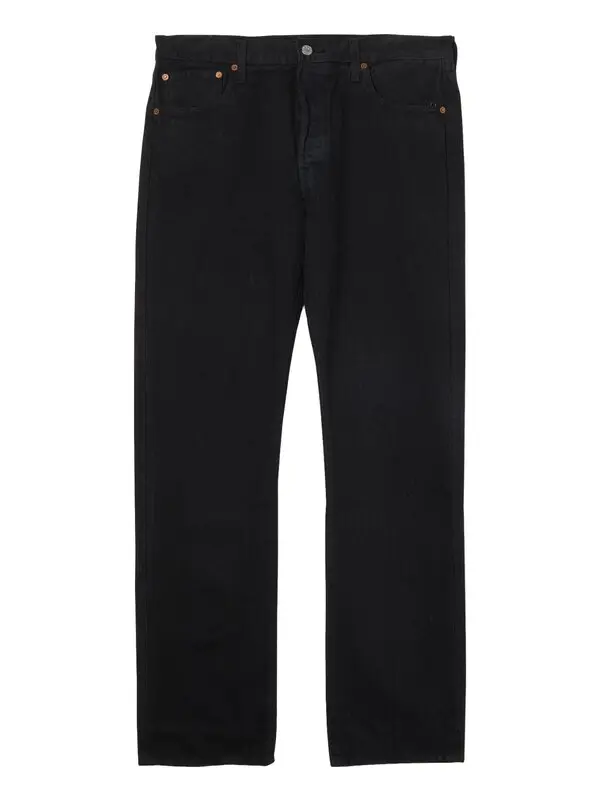 LEVI'S 501 Straight Leg Jeans With Logo Patch - Black