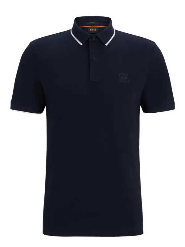 Hugo Boss Passertip Logo Patch Polo Shirt - Blue
