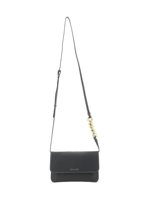 J.W.ANDERSON Foldover Top Shoulder Bag With Logo Print - Black