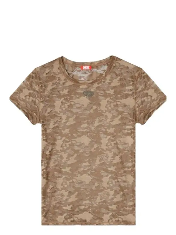 DIESEL® Kasia-utlt Short Sleeved Lace Top - Brown