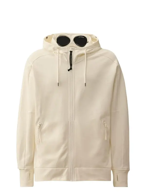 C.P. COMPANY Goggle Zip-up Hoodie - White