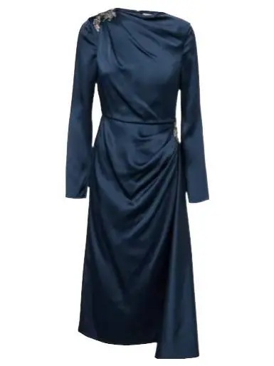 Erdem Crystal-embellished Draped Cocktail Dress - Black
