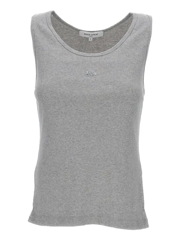 Maison Kitsuné Baby Fox Ribbed Tank Top - Gray
