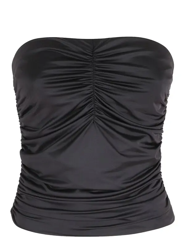 Essentiel Antwerp Ruched Bandeau Top - Black
