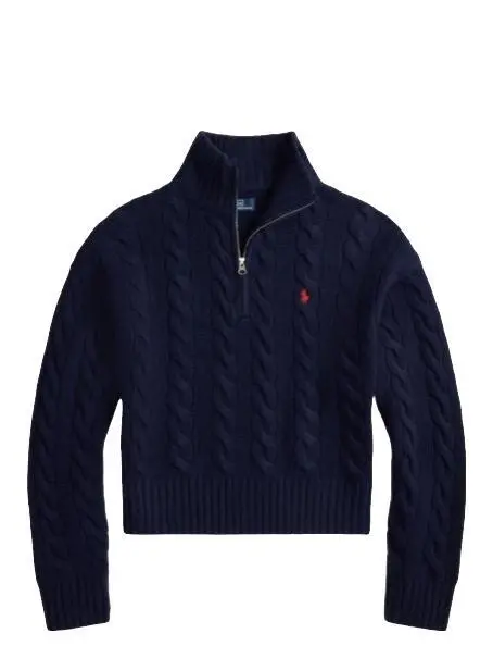 Polo Ralph Lauren Half-zip Cable-knit Jumper - Black