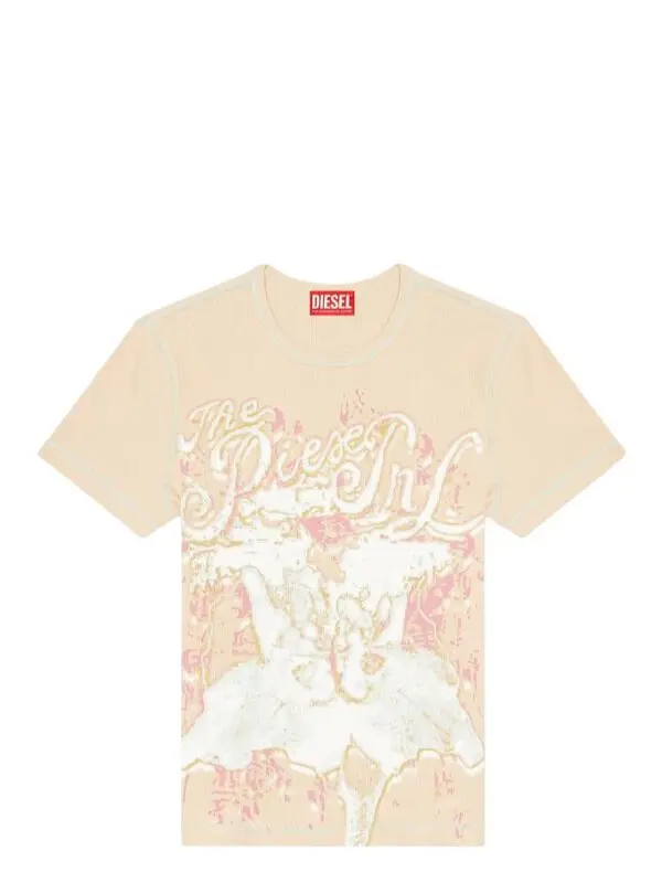 DIESEL® T-brenda Animal Print Top - Pink