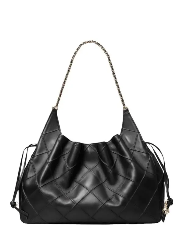 Tory Burch Fleming Large Quilted Tote Bag - Black