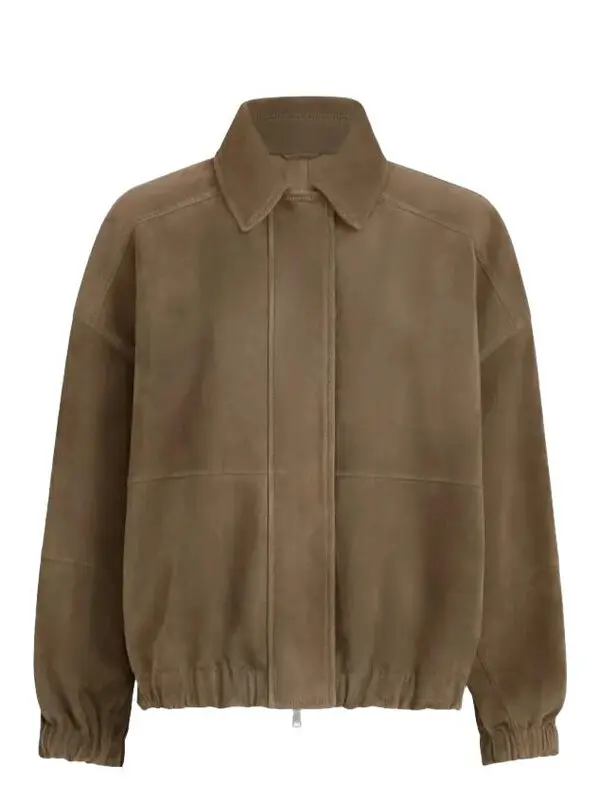 Brunello Cucinelli Elasticated Hem Zipped Jacket - Brown