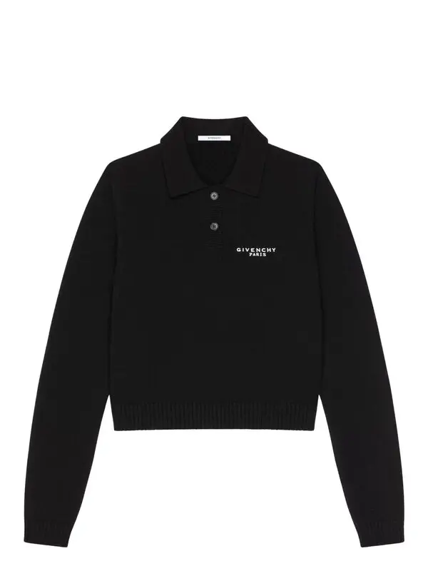 Givenchy Wool And Cashmere Long-sleeved Polo Sweater - Black