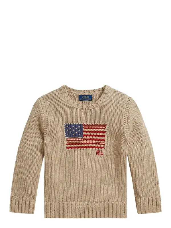 Polo Ralph Lauren Flag-intarsia Sweater - Nude