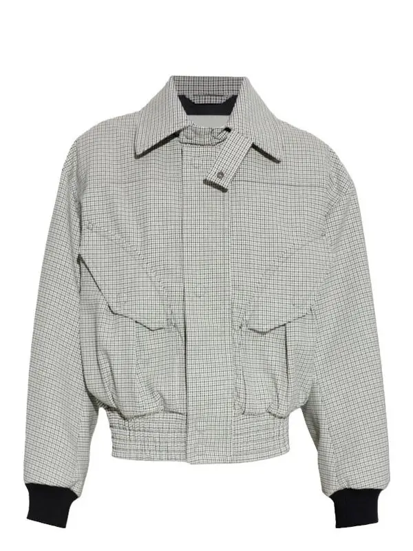 Dries Van Noten Checked Long Sleeve Jacket - Grey