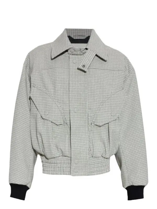 Dries Van Noten Checked Long Sleeve Jacket - Grey