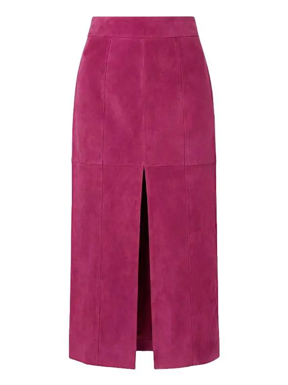 Ulla Johnson Orion Suede Pencil Skirt - Iris