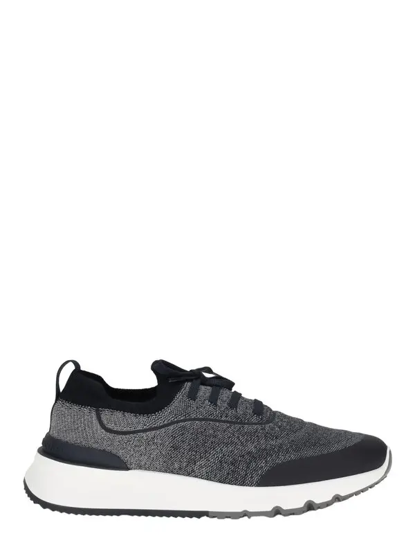 Brunello Cucinelli Techno Cotton Knit Lace-up Sneakers - Grey