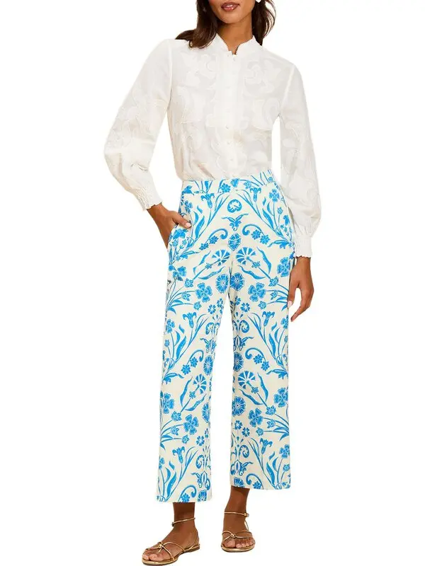 Mestiza New York Taylor Floral Cropped Pants - Blue