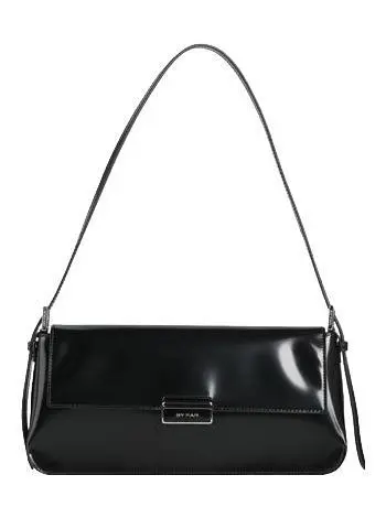By Far Glossed Leather Shoulder Bag - Black