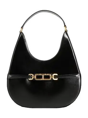 TOM FORD Leather Hobo Bag With Gold Tone Embellishment - Black