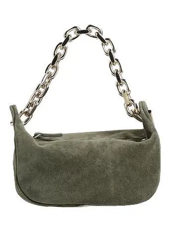 Fabiana Filippi Suede Hobo Bag With Chain Handle - Green