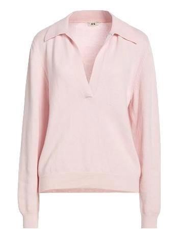 ANNAGRETA Cashmere Polo Sweater - Pink