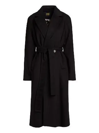 Roberto Cavalli Belted Camel Wool Blend Coat - Black