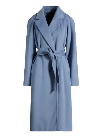 Roberto Cavalli Belted Wool Blend Coat - Blue