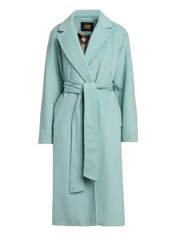 Roberto Cavalli Belted Wool Blend Coat - Blue