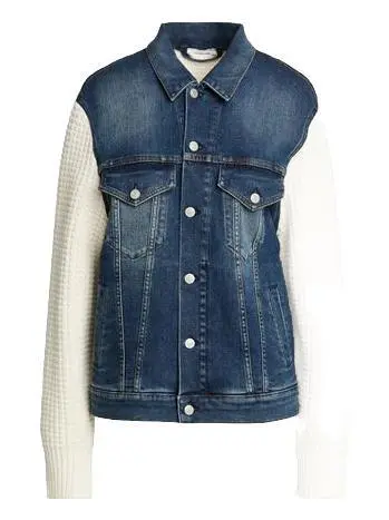 Fabiana Filippi Denim And Knit Trucker Jacket - Blue
