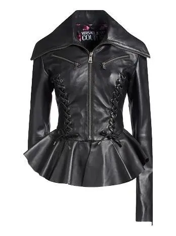 Versace Leather Biker Jacket - Black