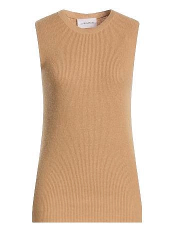ANNA MOLINARI Sleeveless Wool And Cashmere Sweater - Camel