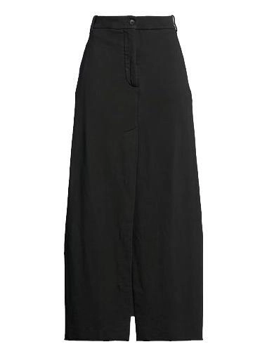 Masnada Maxi Skirt In Cotton With Satin And Two-tone Detailing - Black