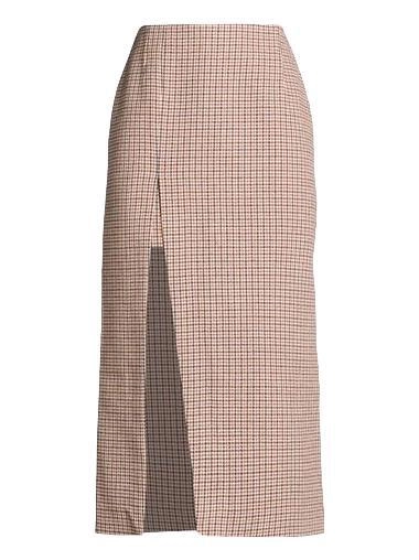 Sandro Houndstooth Midi Skirt - Brown