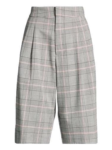 SEMICOUTURE Plaid Flannel Bermuda Shorts - Grey
