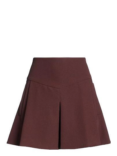SEMICOUTURE Chocolate Polyester Elastane Mini Skirt - Brown