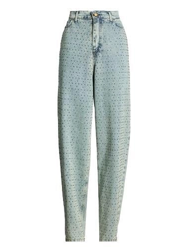 ALYSI Embellished Mom Jeans - Blue