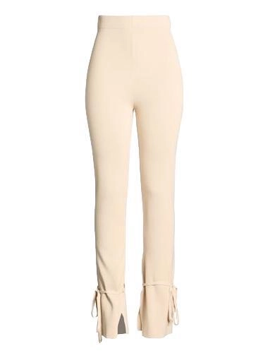 VICOLO Ribbed-knit High Waisted Pants - Beige