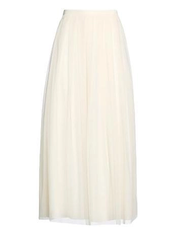 Alpha Studio Pleated Tulle Maxi Skirt - White