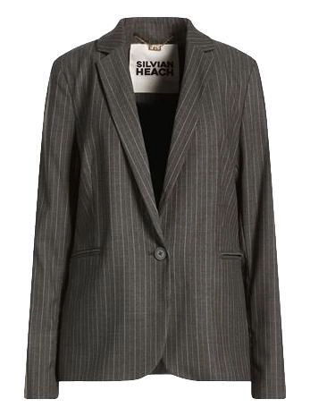 SILVIAN HEACH Single-breasted Pinstriped Blazer - Charcoal