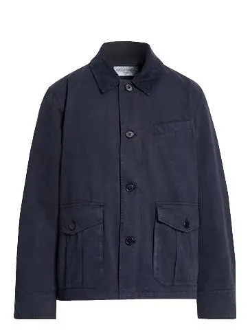 Officine Générale Cotton Gabardine Jacket With Corduroy Trims - Navy