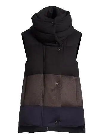 MOORER Multicolor Wool And Cashmere Vest With Goose Down Interior - Black