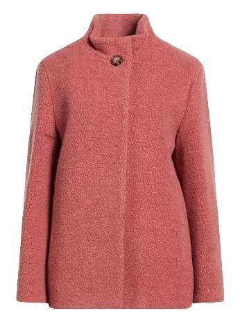 Cinzia Rocca Single-breasted Bouclé Coat - Coral
