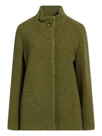 Cinzia Rocca Single-breasted Bouclé Coat - Green