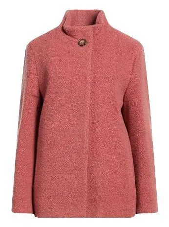 Cinzia Rocca Single-breasted Bouclé Coat - Red