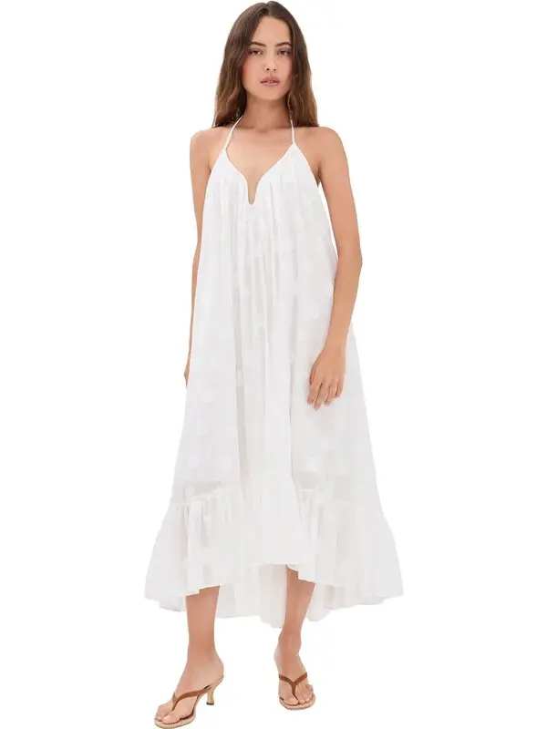 Zimmermann Solstice Midi Dress In Polka Dots - Ivory