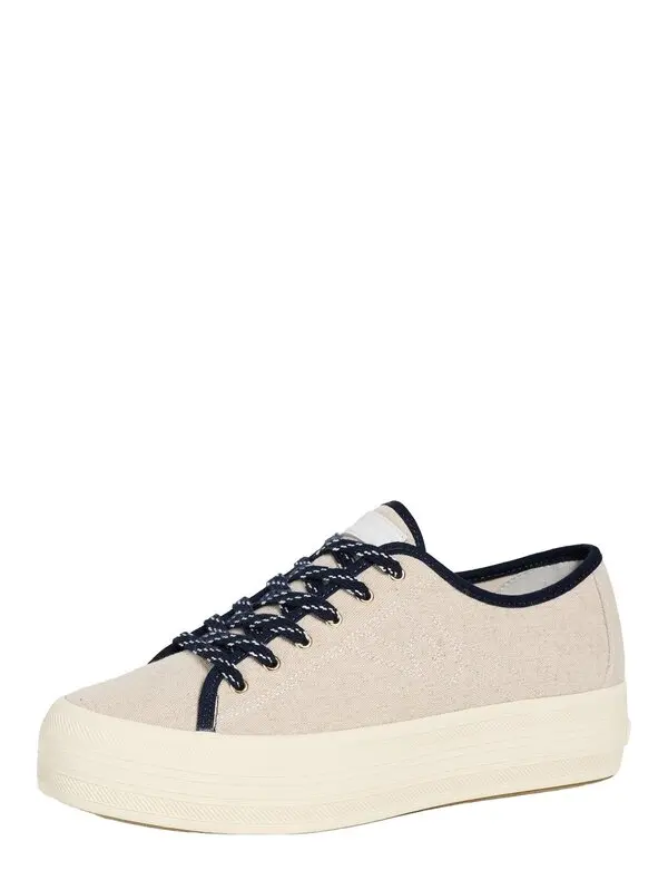 Veronica Beard Truett Canvas Sneakers - Sand/navy