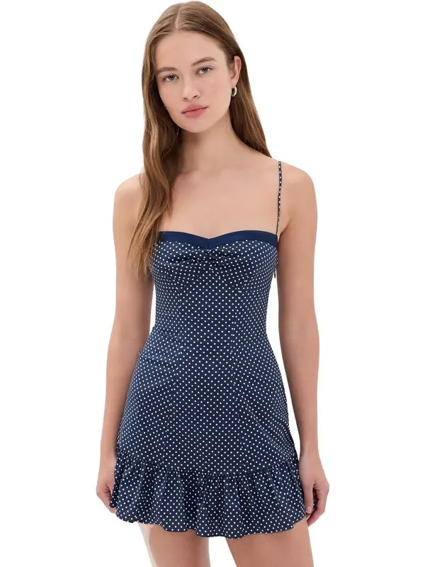 GUIZIO Margaux Mini Dress - Navy/white