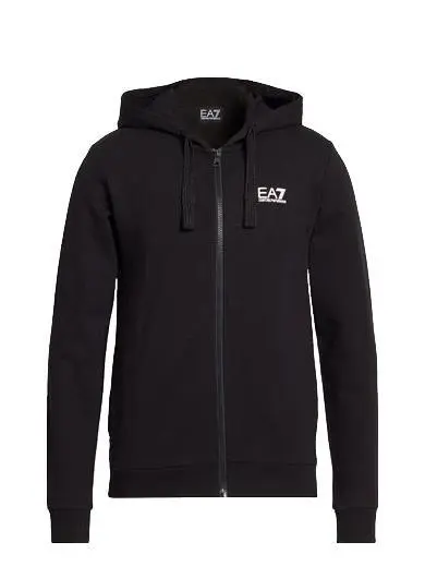 EA7 Zip-up Hoodie With Logo Detail - Black