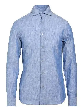 MOORER Shirt Size Linen - Blue